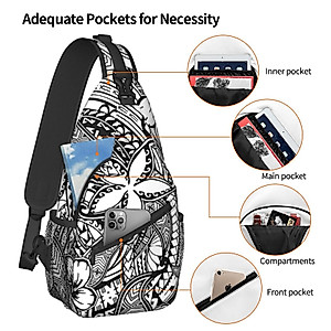 Jeezshop Cute French Bulldog Sling Bag For Men And Women,Multi Pocket Chest Package Crossbody Shoulder Bag For Cycling Sports Travel Hiking Work., Black