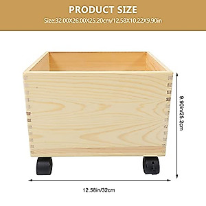 Cabilock Dirty Clothes Basket Wood Crate with Wheels Toy Storage: Wooden Case Decorative for Storage Organization Display Container Toy Storage Baskets