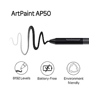 GAOMON ArtPaint AP50 Battery-Free Stylus with 8192 Levels Pen Pressure Only for PD1161/PD1561 /PD156 Pro Pen Display