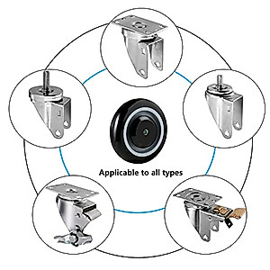 NINOSO 5" Wheels for Cart, 5/16" Axle Polyurethane Shopping Cart Wheels Replacement Casters 1400lbs Total Capacity