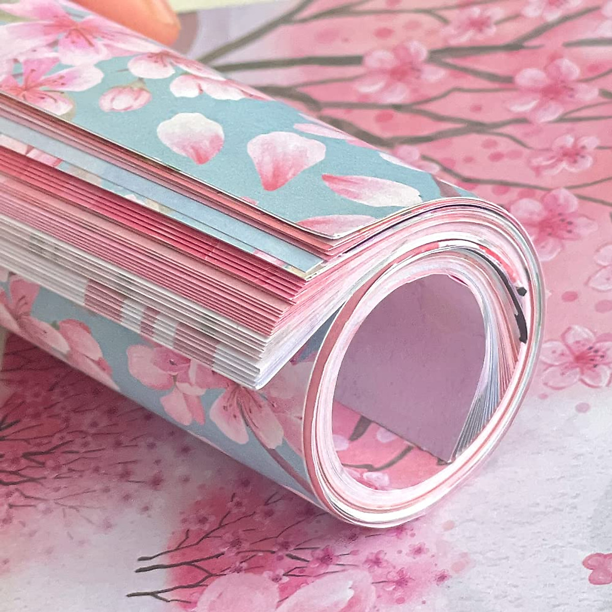 Origami 6x6 Paper Kit 50 Sheets 12 Vivid Colors Double Sided Printed Traditional Patterns Square for Arts Crafts Projects, Japanese Sakura Chiyo