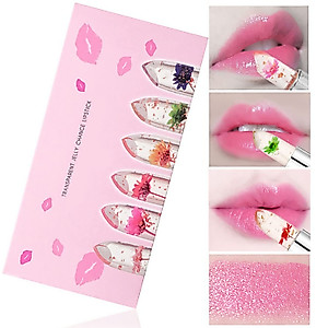 SuperThinker Crystal Jelly Lipstick - Moisturizer Clear Lip Gloss Balm Color Changing Lipstick