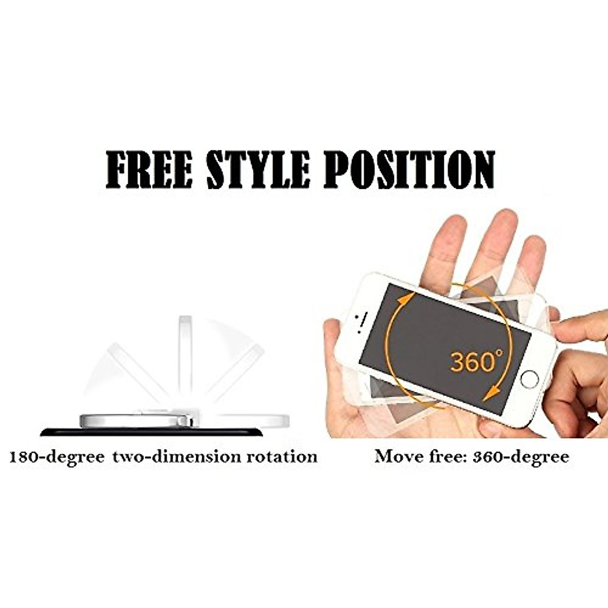 Universal Smartphone Gold Heart Finger Ring Stand, Rhinestone Crystal Bling Diamond 360° Rotation Cell Phone Stent Holder Grip Kickstand Compatible with iPhone 7 7 Plus iPhone 8 8 Plus