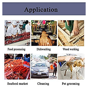 Jaspfct Waterproof Rubber Apron-43"Vinyl Waterproof Apron, Chemical Resistant Work Apron for Dishwashing,Dog Grooming,Cleaning,Butcher MD006-Black