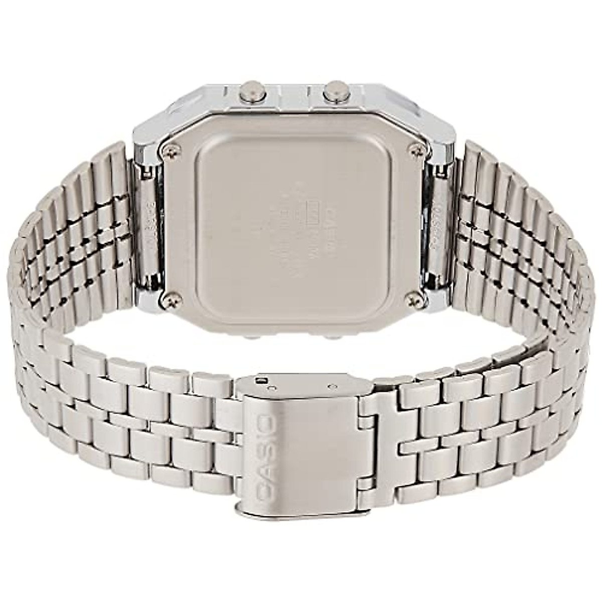 Casio - A500WA-7D - Vintage - Unisex Watch - Digital Quartz - LCD Dial - Grey Steel Strap, LCD/Grey, Bracelet, LCD/Grey, Bracelet