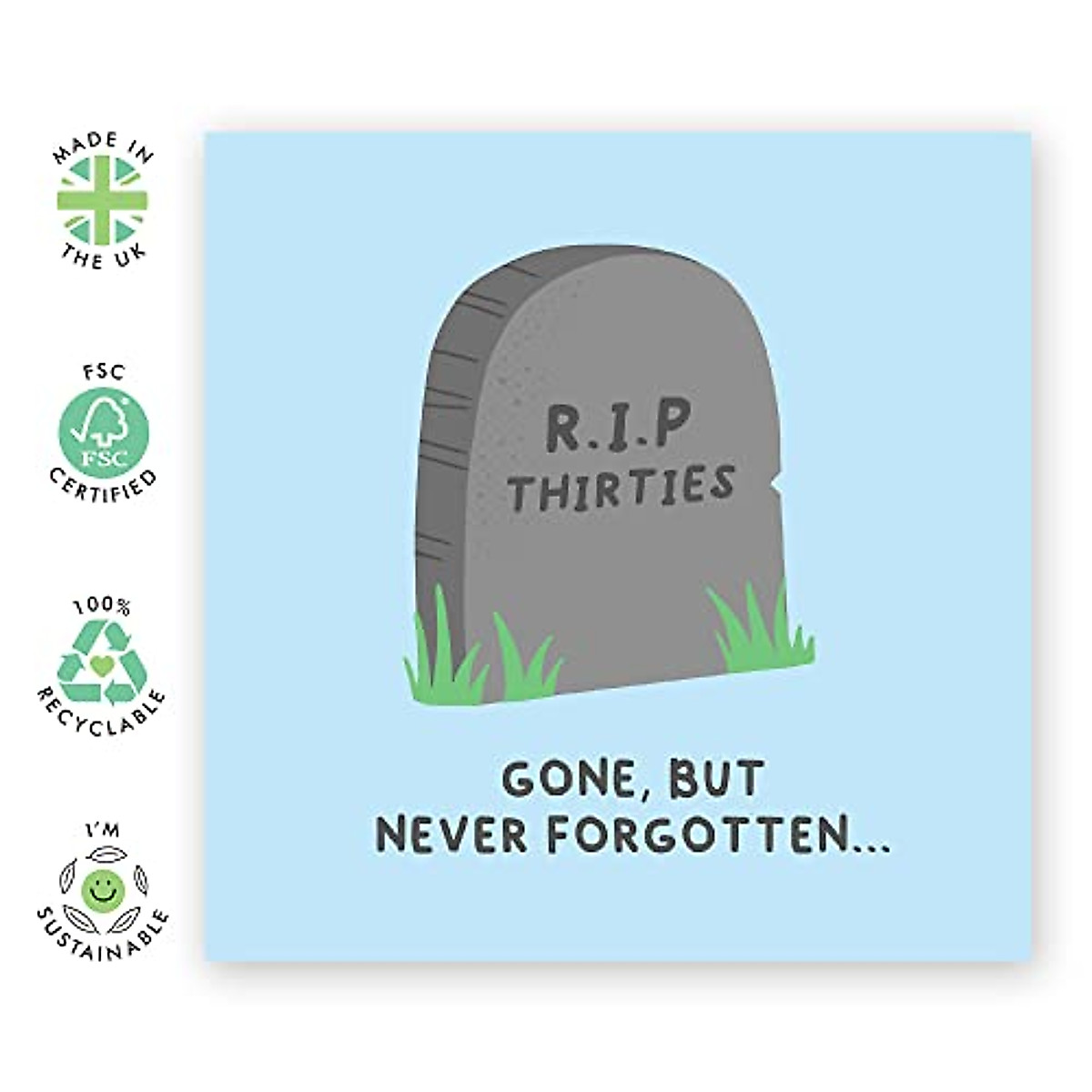 CENTRAL 23 30th Birthday Card - 'RIP Thirties' - Funny Birthday Cards for Women Men Age 40 - Aunt Daughter Girlfriend - Him Her - 40 Year Old - Comes With Fun Stickers