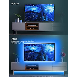 Daymeet LED TV Backlights, 9.8 ft USB Powered LED Lights for TV 32-60 inch RGB Color Changing LED Strip Lights TV Monitor Behind Lighting with Remote Music Sync Bluetooth APP Control