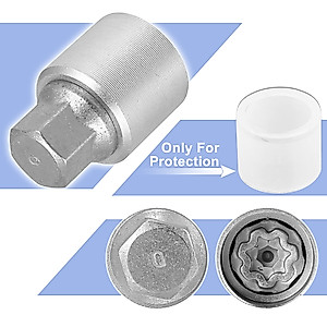 X AUTOHAUX Q Vehicle Wheel Lock Anti Theft Lug Nut Screw Removal Socket Key Wheel Lock Key for Audi A4L A5 A6L Q2L Q3 Q5 Q7 A8