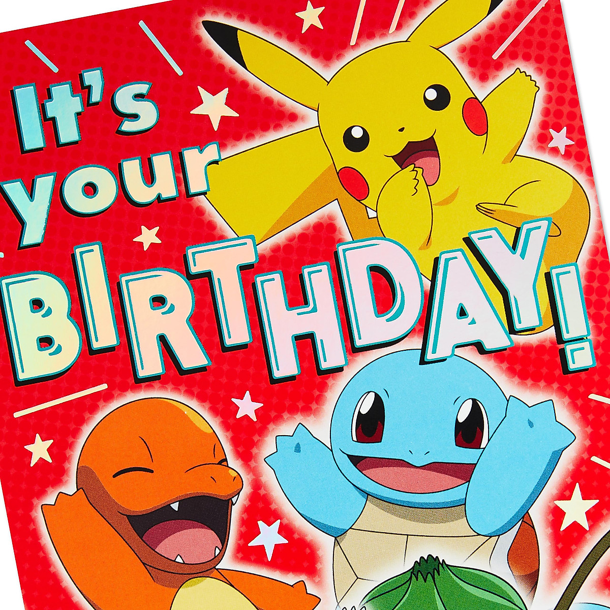 Hallmark Pokémon Pop Up Birthday Card for Kids (Pikachu, Squirtle, Charmander, Bulbasaur)