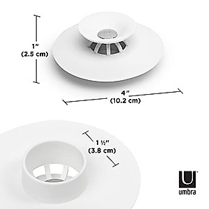 Umbra 023464-660 Flex Drain Stop/Hair Catcher, White