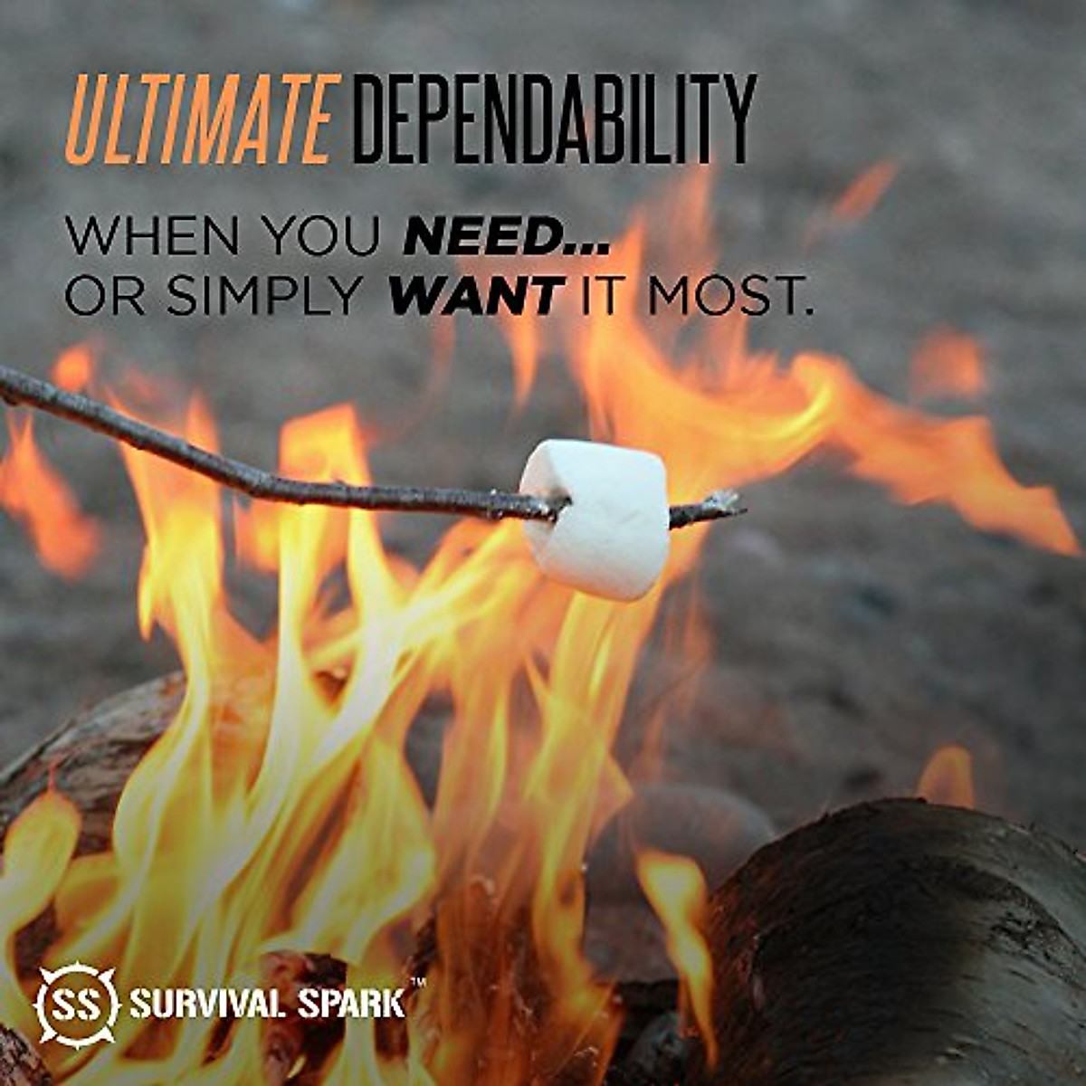 SharpSurvival Spark Fire Starter Kit - Magnesium Ferro Rod Fire Starter Kit with Compass and Whistle - Emergency Fire Starter Survival Multitool for Camping, Hiking, Hunting and more