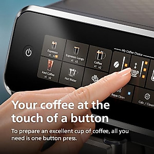 PHILIPS 3300 Series Fully Automatic Espresso Machine - 5 Hot & Iced drinks, 40% Quieter SilentBrew, Ceramic Grinder, Aquaclean Filter, Black Chrome (EP3326/90)