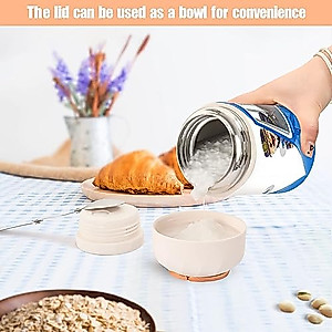 CUPADA Police Cats Funny Food Jar, 3d Cute Kitten Insulated Hot Food Jars Vacuum 17OZ with Folding Spoon for Work Trip Picnic Camping