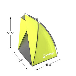 Beach Tent and Sun Shelter - Water and Wind-Resistant Shade Canopy for UV Protection - Easy Set-Up Tent with Carry Bag by Wakeman (Yellow)