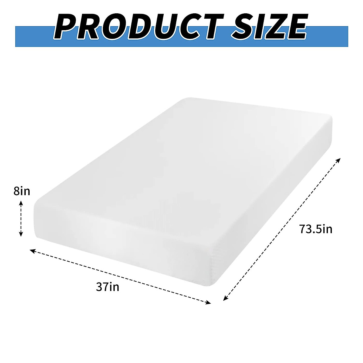 CL.HPAHKL 8 inch Gel Memory Foam Mattress Comfort Twin Mattress Medium Firm Mattresses Bed-in-a-Box CertiPUR-US Certified for Cool Sleep & Pressure Relief, White