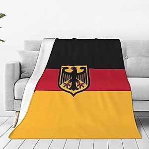 Cute German Flag Blanket Soft Flannel Throw Blanket Lightweight Cozy Warm Germany Blanket for Couch Bed Living Room Sofa 50"X40"
