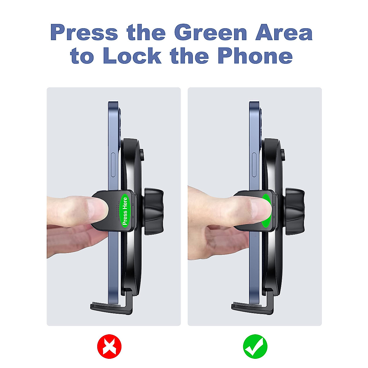 Universal Car Phone Holder Mount for Dashboard Windshield, Military Hands-Free Cell Phone Stand Automobile Cradles Truck Accessories Fit for All iPhone Android Smartphones