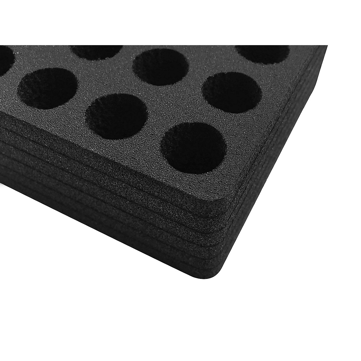 Polar Whale Test Tube Organizer Black Foam Storage Rack Stand Transport Holds 25 Tubes Fits up to 17mm Diameter Tubes