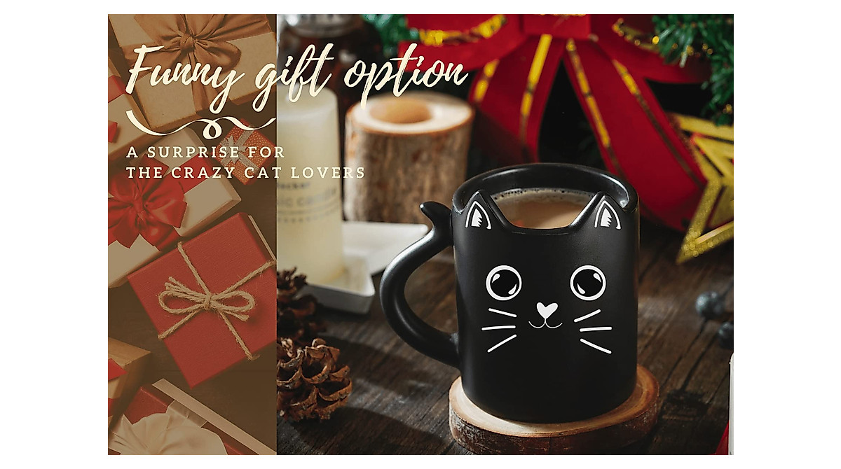 Funny Cat Coffee Mug with Ears & Tail - Best Cat Mom Ever Gift