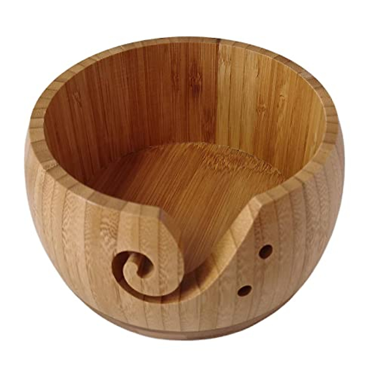 ZSQZJJ Bamboo Yarn Bowl with lid Handmade Textile Wool Prevent Sliding Wool Weaving Storage Log Bowl