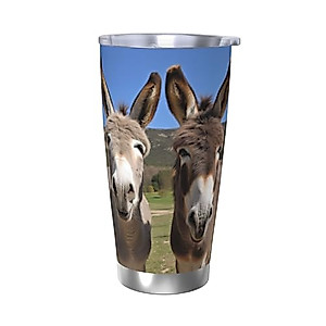 quopvn Funny Donkeys Print 20oz Car Cup Ps Material Lid, Perfect For Hot & Cold Drinks