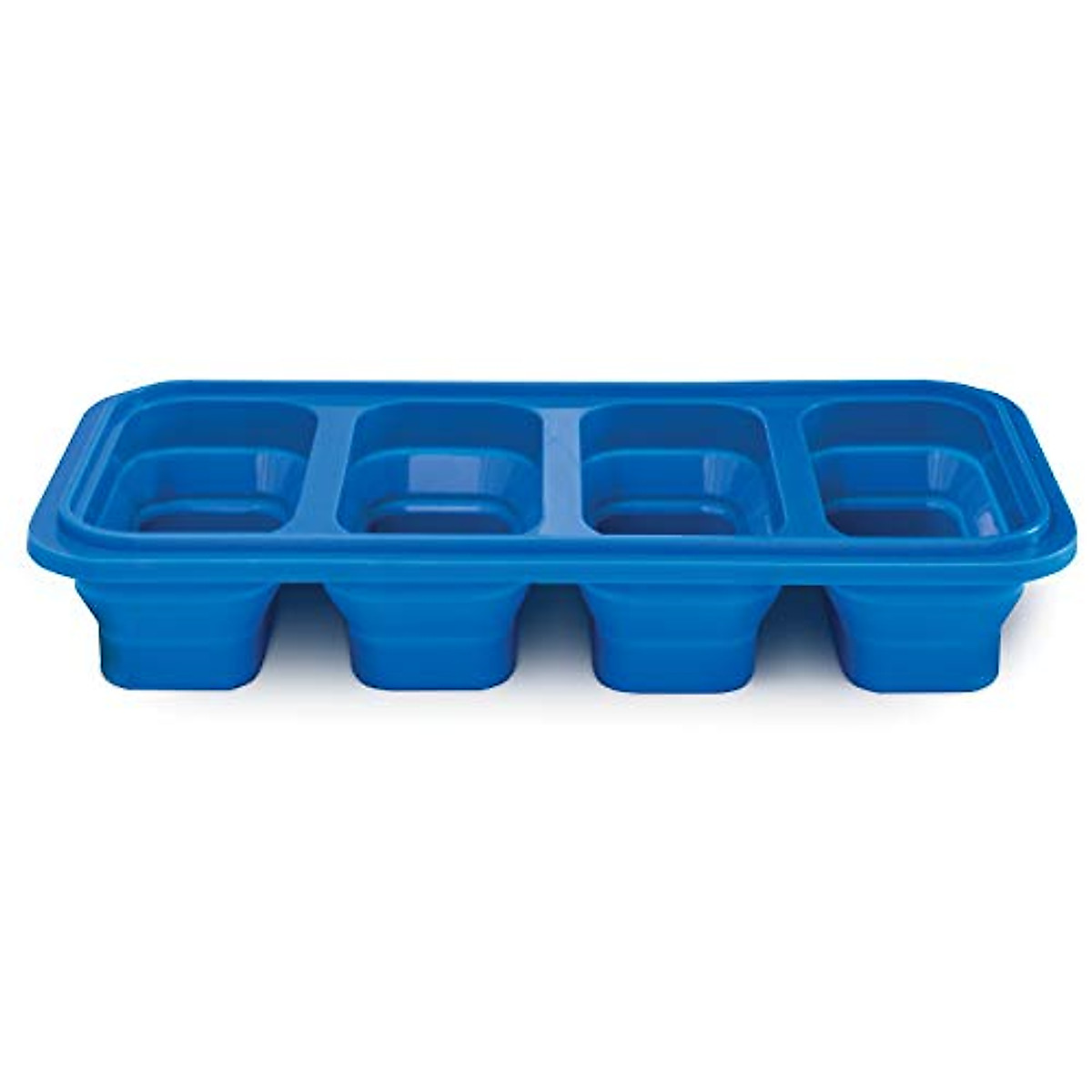 HIC Kitchen Prep-N-Freeze Portion Tray with Lid, Collapsible LFGB Silicone, 6-Ounce Sections