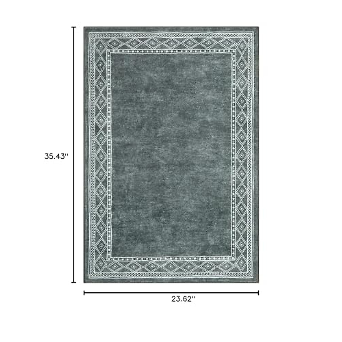 Lahome Modern Bordered Bathroom Rugs- 2x3 Entryway Rug Ultra-Thin Soft Small Rug Non-Slip Indoor Door Mat Stain Resistant Accent Carpet Washable Rugs for Bedroom Kitchen Laundry(2x3ft, Gray)