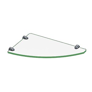 DreamLine 12 in. x 8 in. Corner Glass Shelf in Chrome