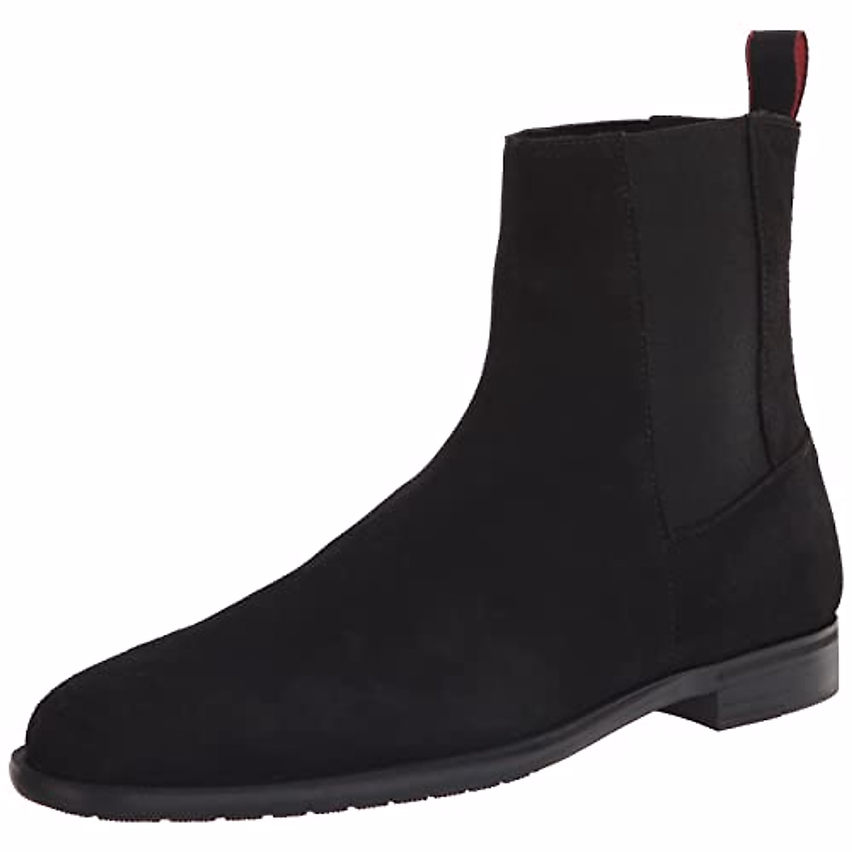 HUGO Mens Smooth Suede Pull On Chelsea Boot Hunting Shoe, Black Oil, 7.5 US