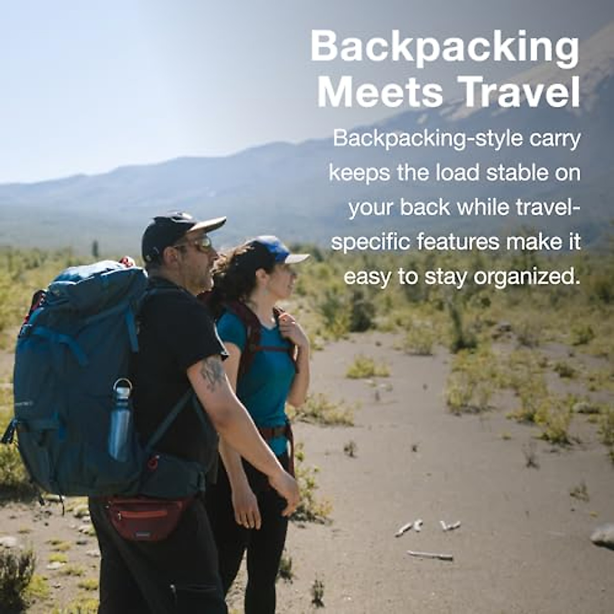 Osprey Farpoint Trek 55L Men's Travel Backpack, Muted Space Blue