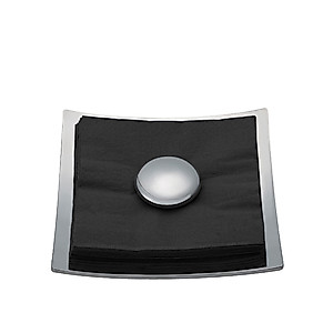 nambe Stone Napkin Holder for Kitchen Countertops | Use for Indoor and Outdoor Dining | Table Top Luncheon Napkin Tray for Parties, Weddings, and Events | Made of Metal Alloy | 8 x 8 inches