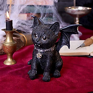 Nemesis Now Vampuss Black Bat Cat, 16cm, Resin, Black, Vampire Cat Figurine, Witch Gift, Halloween Decoration, Cast in Finest Resin, Lovingly Hand-Painted
