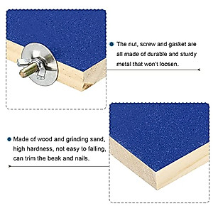 PATIKIL Bird Perch Stand Platform, 2 Pack Parrot Stand Platform Playground Paw Grinding Clean for Parakeet Cockatiel Cage Accessory, Blue