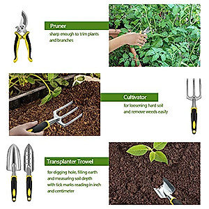 EAONE Garden Kneeler and Seat Foldable Garden Bench Stool with Soft Kneeling Pad, 6 Garden Tools, Tool Pouches and Gardening Glove for Men and Women Gardening Gifts, Protecting Your Knees & Hands