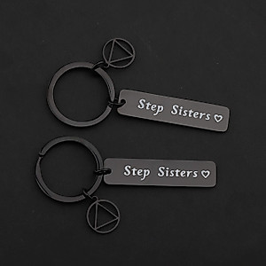 MAOFAED Women Sobriety Gift Addiction Recovery Gift Sisters Recovery gift Step Sisters AA Gift Gift for Her (AA step sister black)