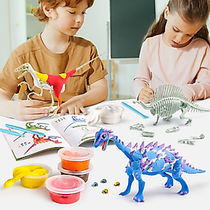 Drama Planet Air Dry Clay Dinosaur Craft Kit for Kids, Build and Design Your Own Dinosaurs with Modeling Clay, 3 Dinosaur Fossil Skeletons, Gifts for Boys and Girls Ages 6 & Up