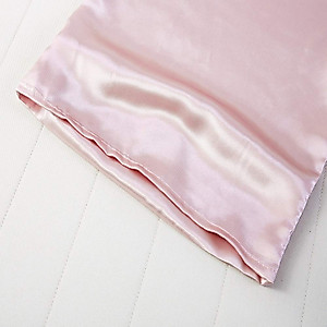 LCBD Silky Satin Toddler Pillowcases Set of 2, Super Soft Travel Pillow Covers, Small Kids Pillow Cases with Envelope Closure, 13"x 18", Pink