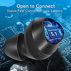 Bluetooth Earbuds,Wireless Earbuds with Touch Control in Ear Bluetooth 5.1 IPX8 Waterproof Headphones CVC 8.0 Noise Cancelling,Built-in Mic Bluetooth TWS Stereo Earphones with Deep Bass for Sport