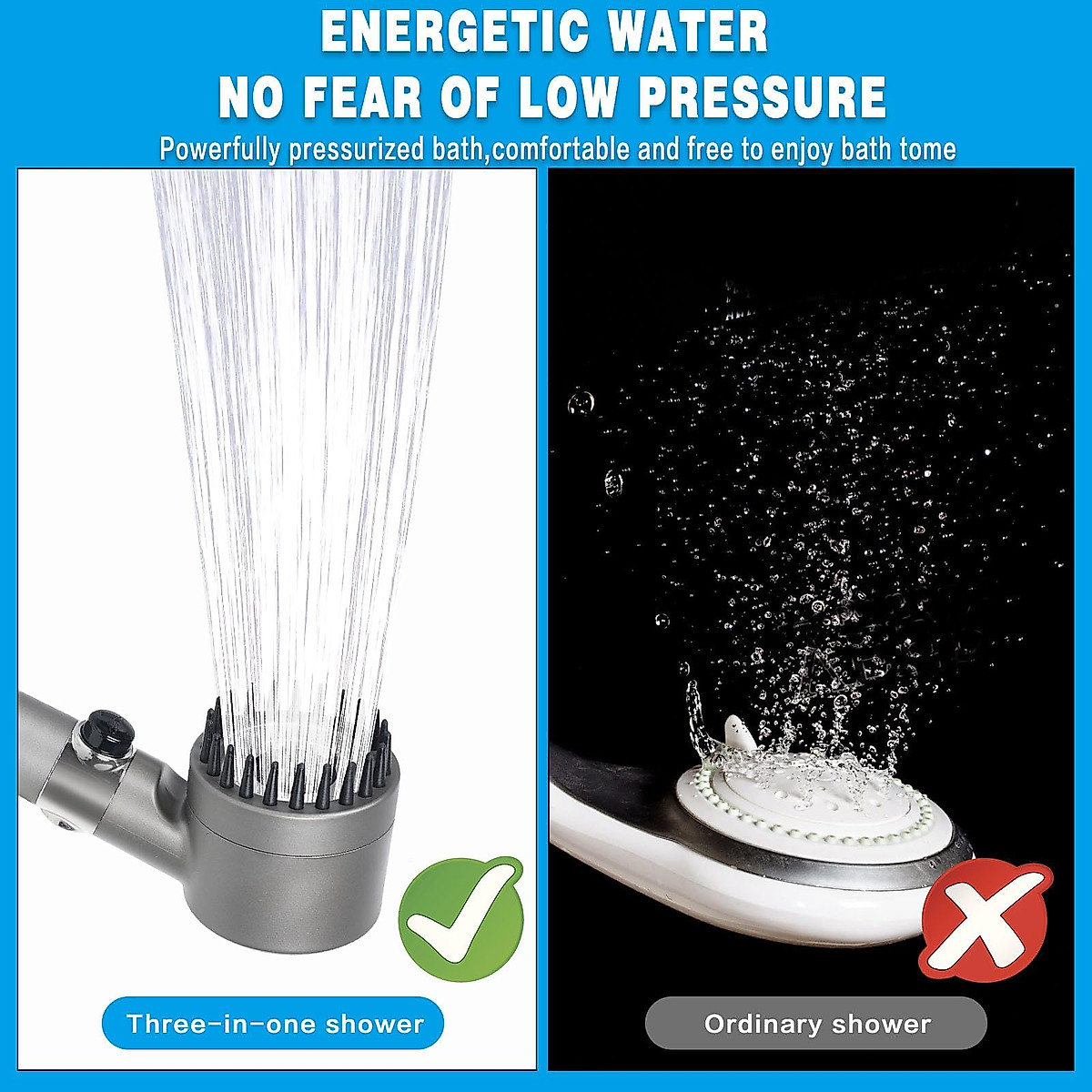 Shower heads with handheld spray combo,High pressure shower heads,Shower head filters,3 Modes Filtered shower head with hose 60'',Bracket,Rubber Washers,Apartment must haves