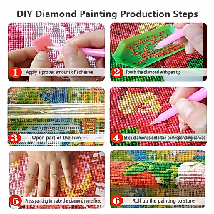 DIY 5D Square Diamond Painting by Number Kit, Angel Paint by Sticker Rhinestone Embroidery Kits for Adults Cross Stitch for Children Supply Arts Craft Canvas Wall Decor Stickers Home 12x16 inches