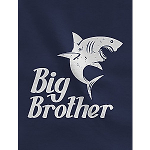 Tstars Big Brother Little Brother Shirts Gift For Shark Loving Boys Siblings Set Big Bro Navy 3T / Lil Bro Aqua 6M (3-6M)