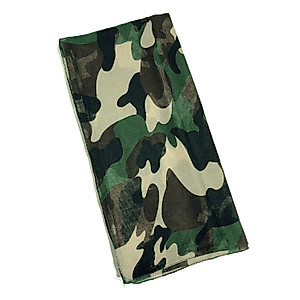 GERINLY Scarves - Lightweight Travel Scarf Camouflage Print Shawl Wrap Army Sport Fan Accessories (Army Green)