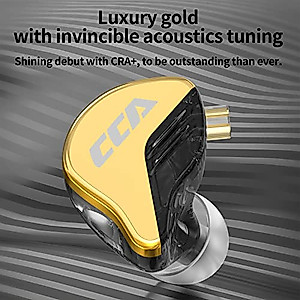 CCA CRA+ in Ear Monitor Earphone, Patented Ultra-Thin Diaphragm Dynamic Driver IEM, Clear Sound & Deep Bass, Wired Earbuds with Tangle-Free Removable Cord