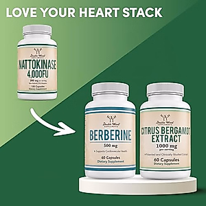 Nattokinase Supplement 4,000 FU Servings, 120 Capsules (Derived from Japanese Natto) Systemic Enzymes for Cardiovascular and Circulatory Support by Double Wood