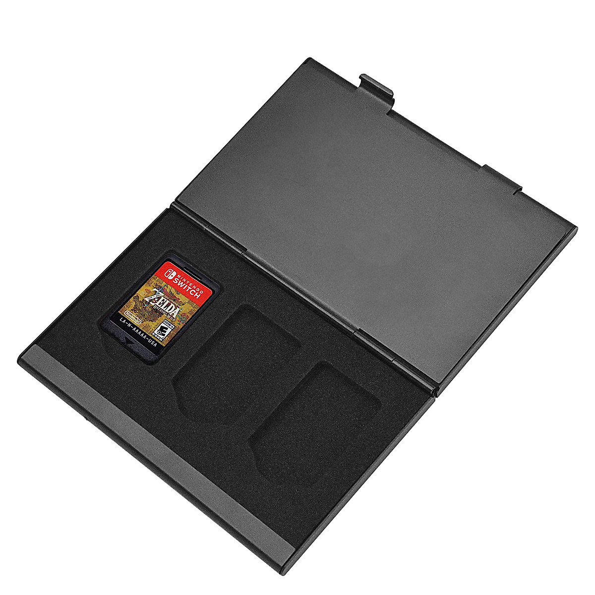 Orzero Premium Game Card Case Compatible for Switch Lite 2019, Nintendo Switch, Portable and Thin, Aluminum Game Storage Card Holder Box Suitable for 6 Game Cards (Black)