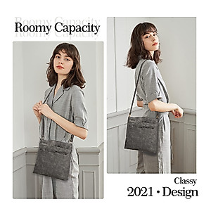 KouLi Buir Crossboby Bags for Women Soft PU Leather Purses Shoulder Handbags Tin Grey