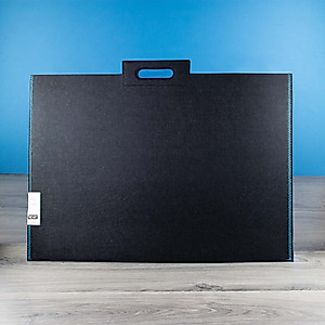 Itoya ProFolio Midtown Bag 22x31 - Black Artist Portfolio Carrier with Blue Stitching - Stylish Portfolio Folder for Artwork and Art Portfolios - Portable Art Portfolio Bag and Art Carrying Case