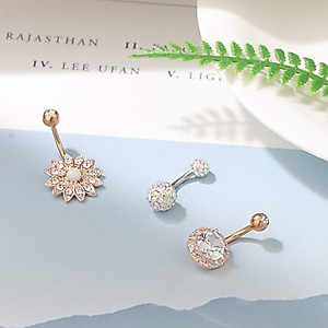 ORAZIO 11 PCS 14G Stainless Steel Nipplerings Nipple Tongue Belly Button Rings CZ Opal Barbell Body Piercing Jewelry