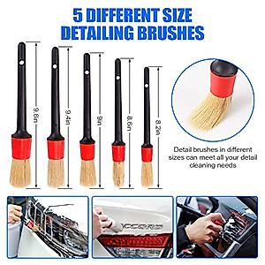 Qhecomce 21-Piece Complete Car Cleaning Tool Kit with Detail Brush Set, Gloves, Towel, and Auto Drill Brush Kit for Interior and Exterior Detailing