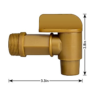 PowGrow Plastic Faucet Spigot, 3/4 NPT Spigot Faucet for Plastic Drums, Durable Polyethylene Material Faucet Replacement Spigot, 1 Inch Thread Size,2-Pack
